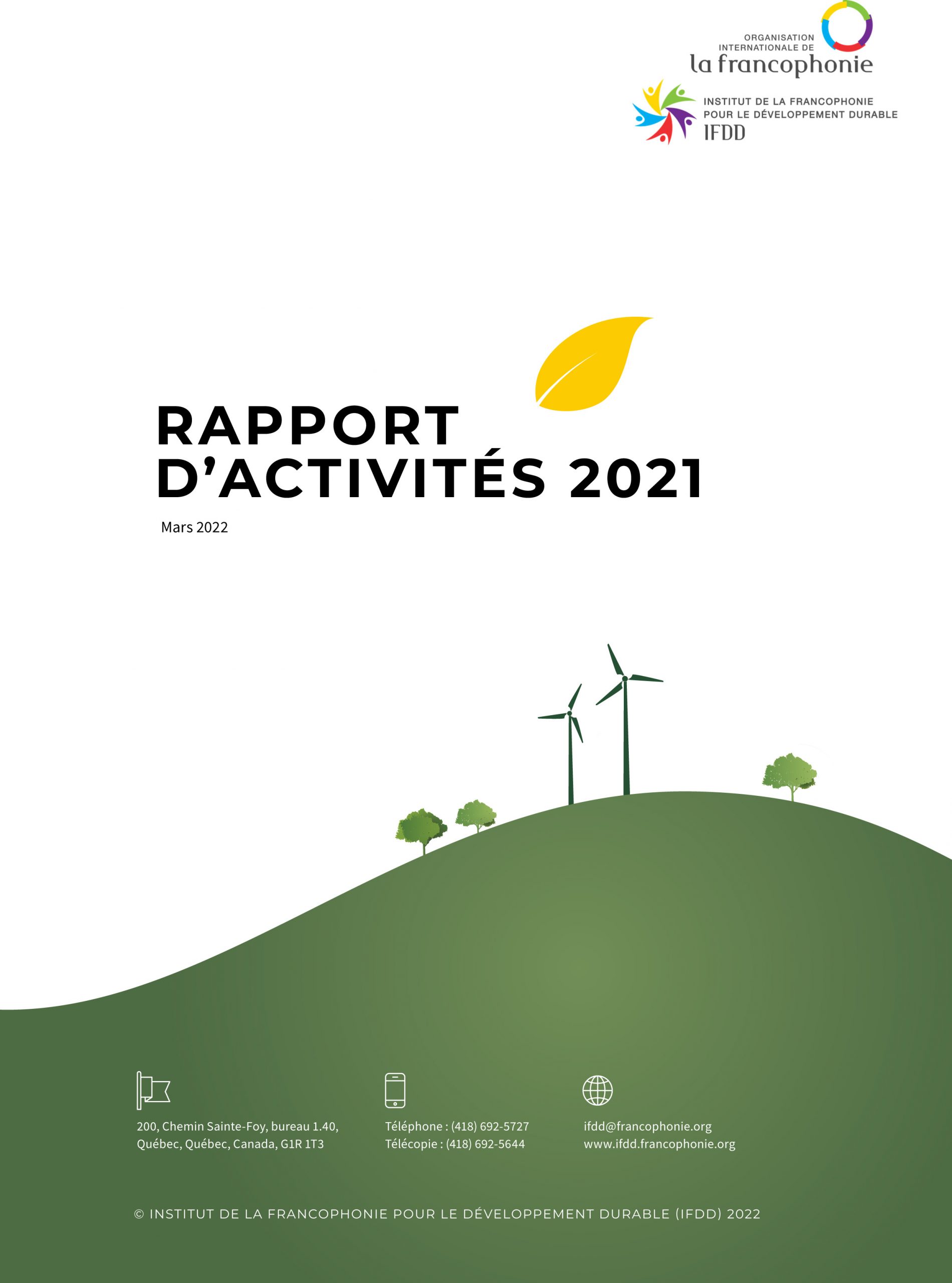 Rapport d'activités 2021 de l'IFDD — Institut de la Francophonie pour ...