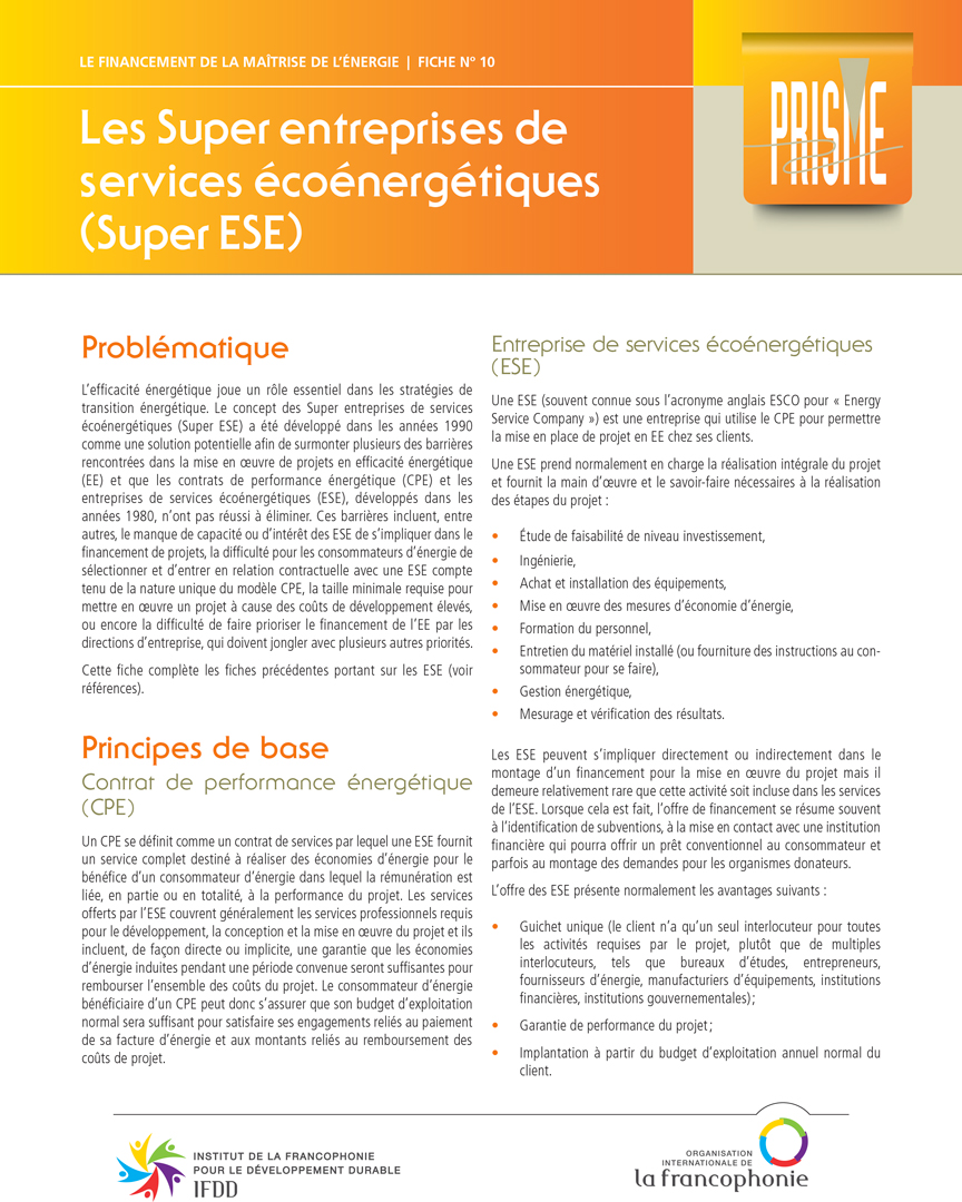 Les Super entreprises de services écoénergétiques (Super ESE) - 2022 ...